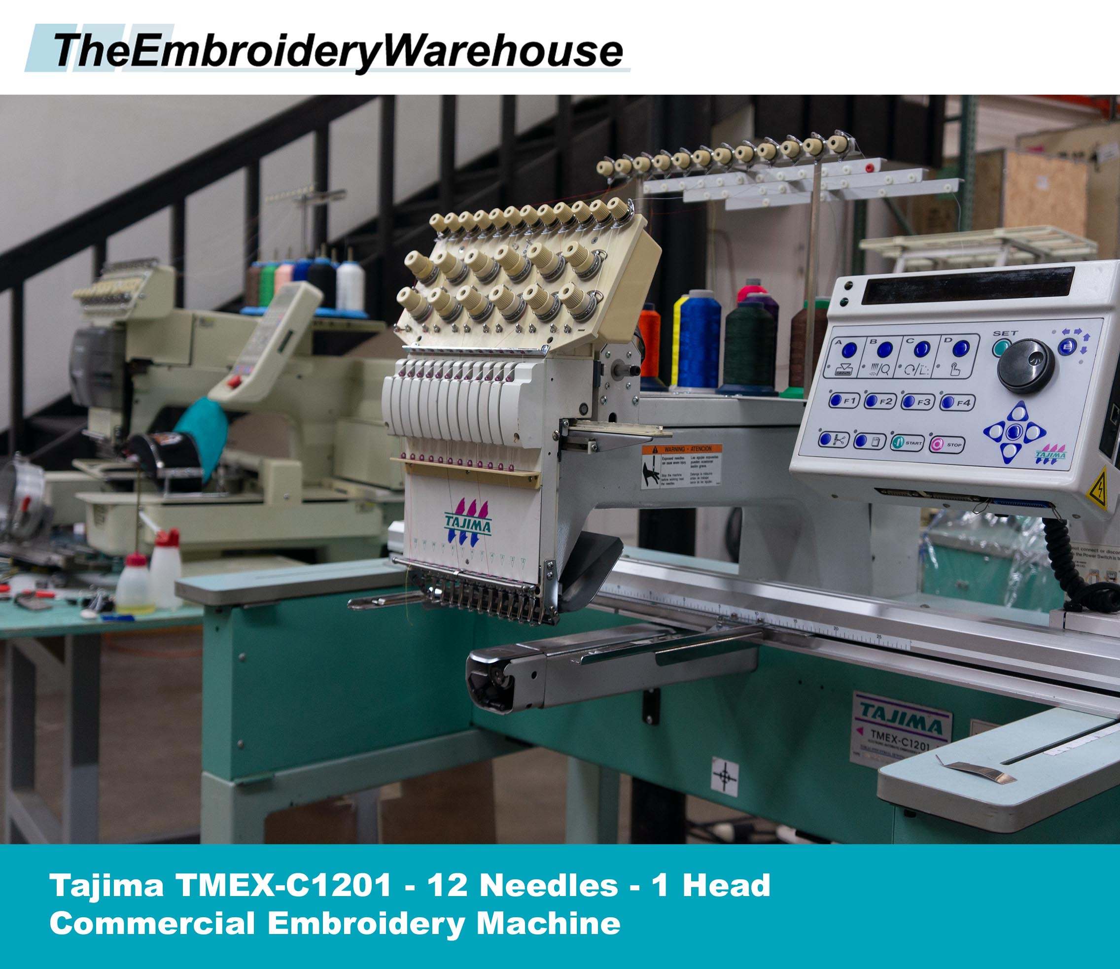 USED TajimaTMEX-C1201 - 1 Head - 12 Needles - Commercial Embroidery Machine